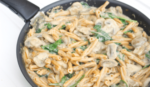 One Pot Creamy Mushroom Pasta | The Biting Truth